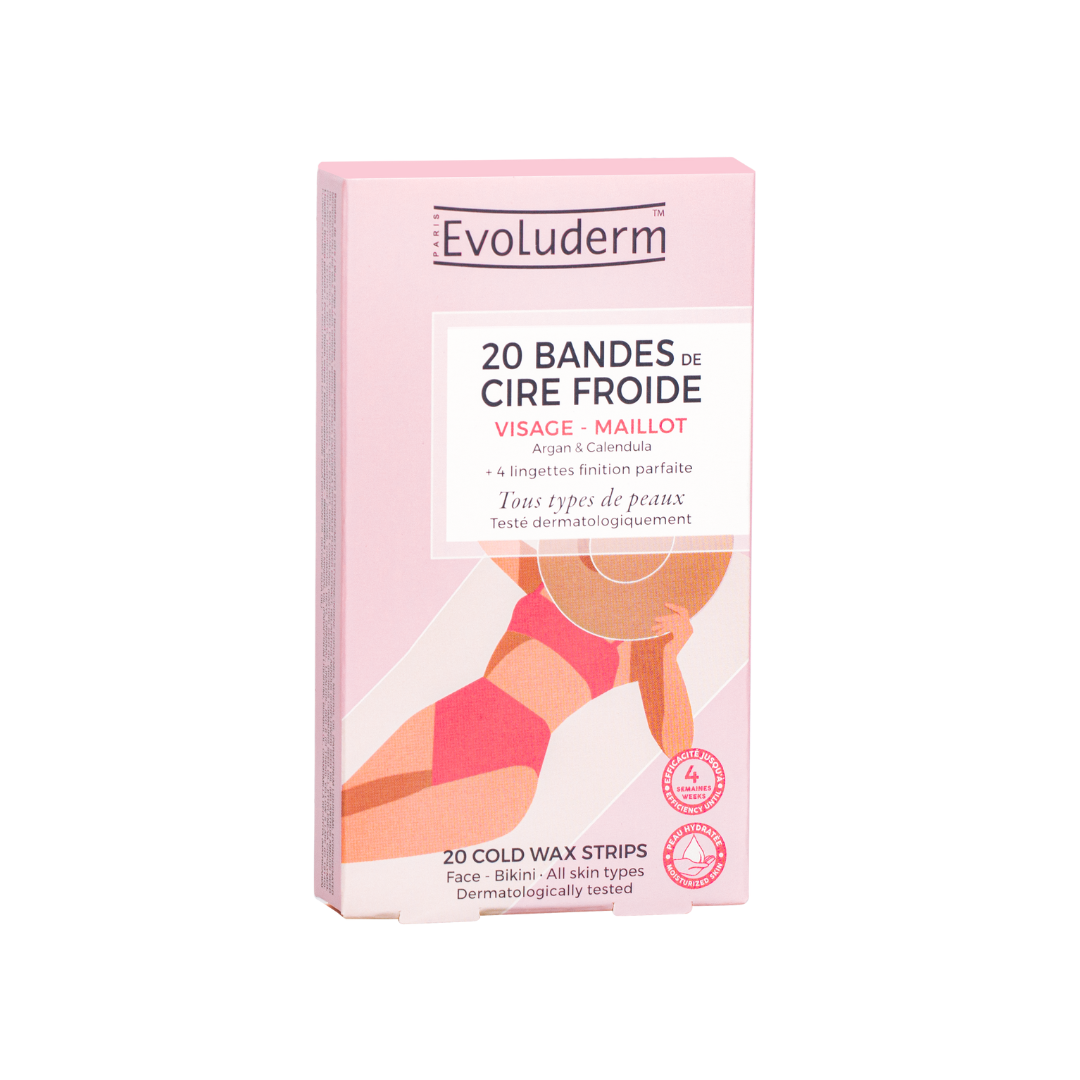Bandas De Cera Fría Facial y zona íntima – Evoluderm